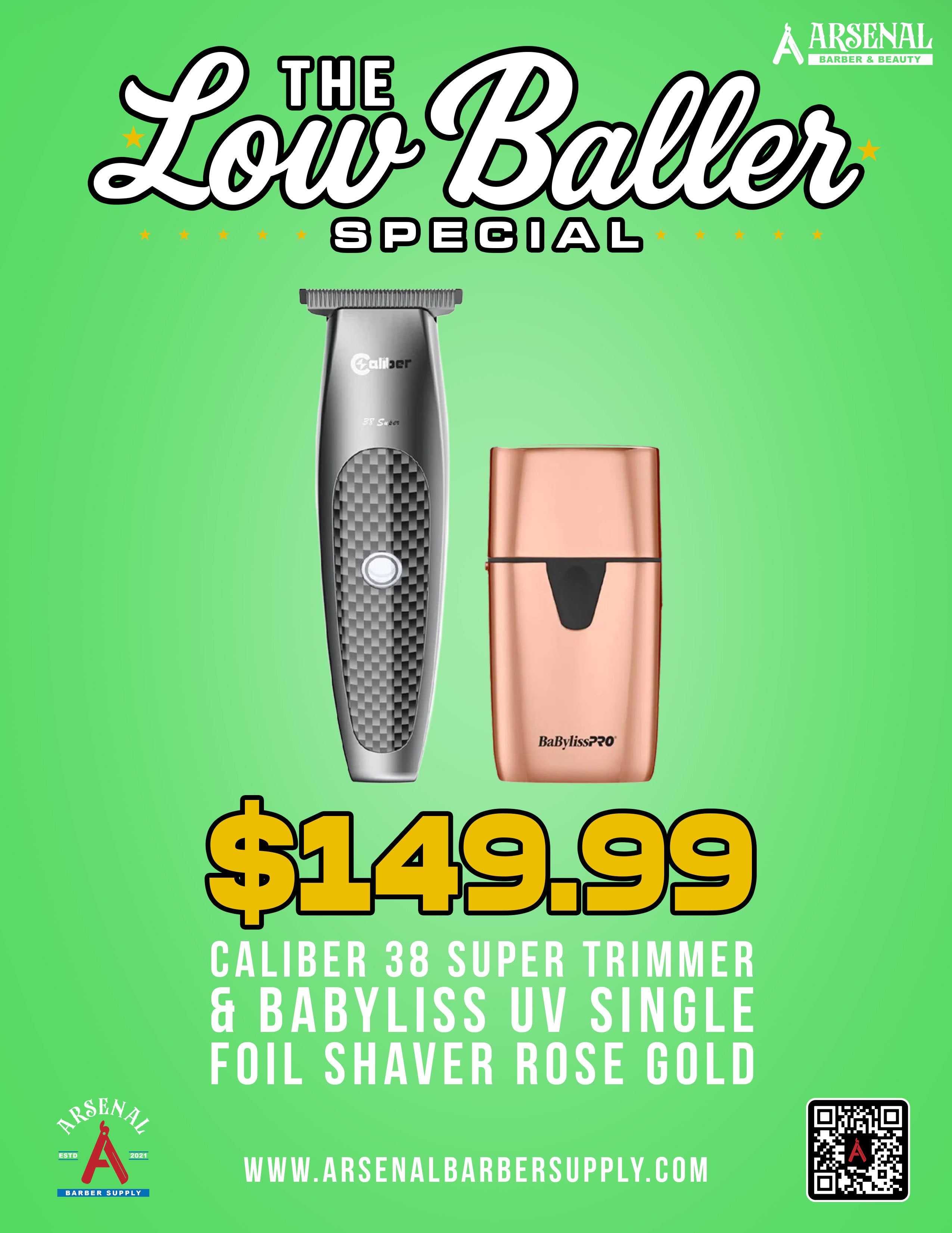LOW BALLER SPECIAL-Caliber 38 Super Trimmer + Babyliss UV Single Foil ...