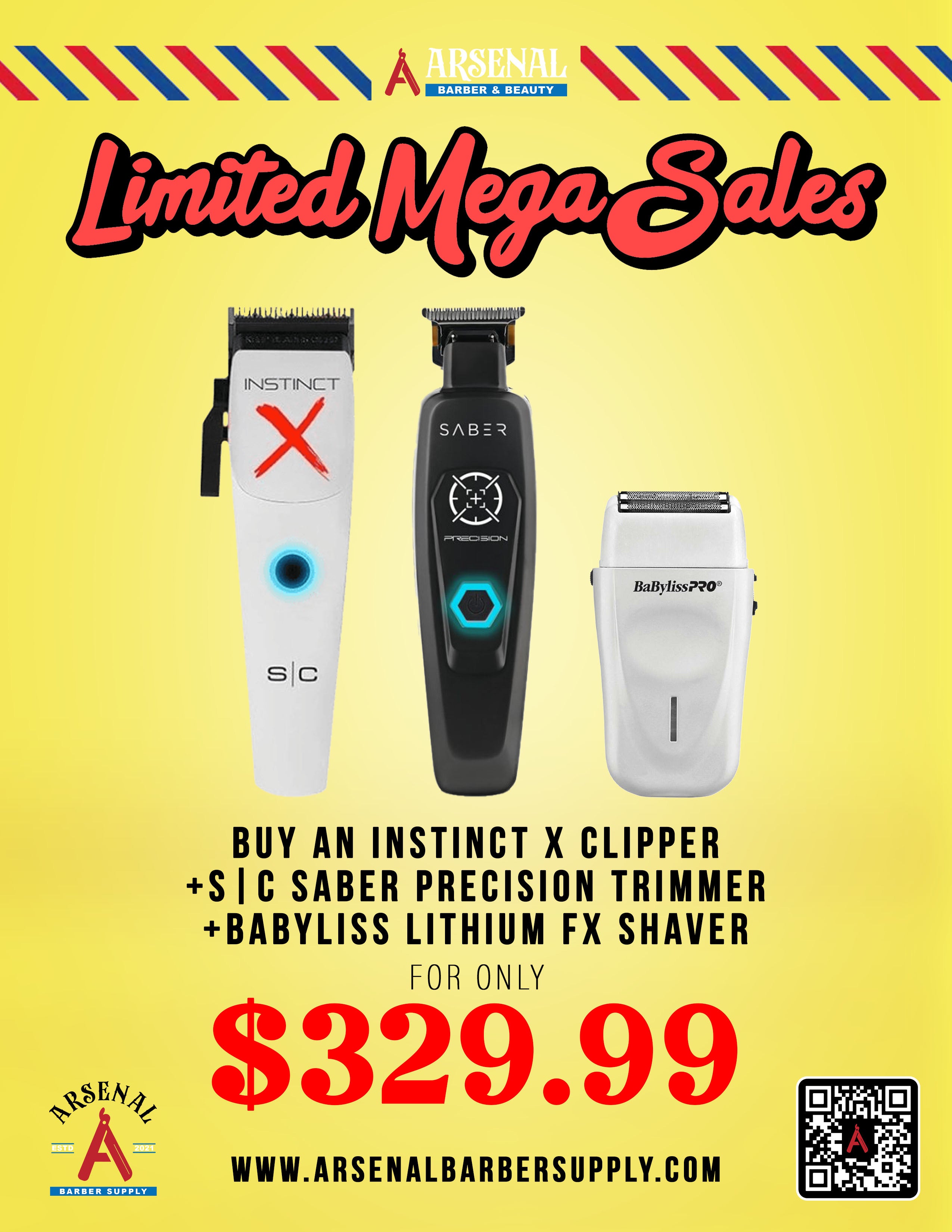 Instinct X Clipper, Lithium Babyliss Shaver and Free Saber precision t ...