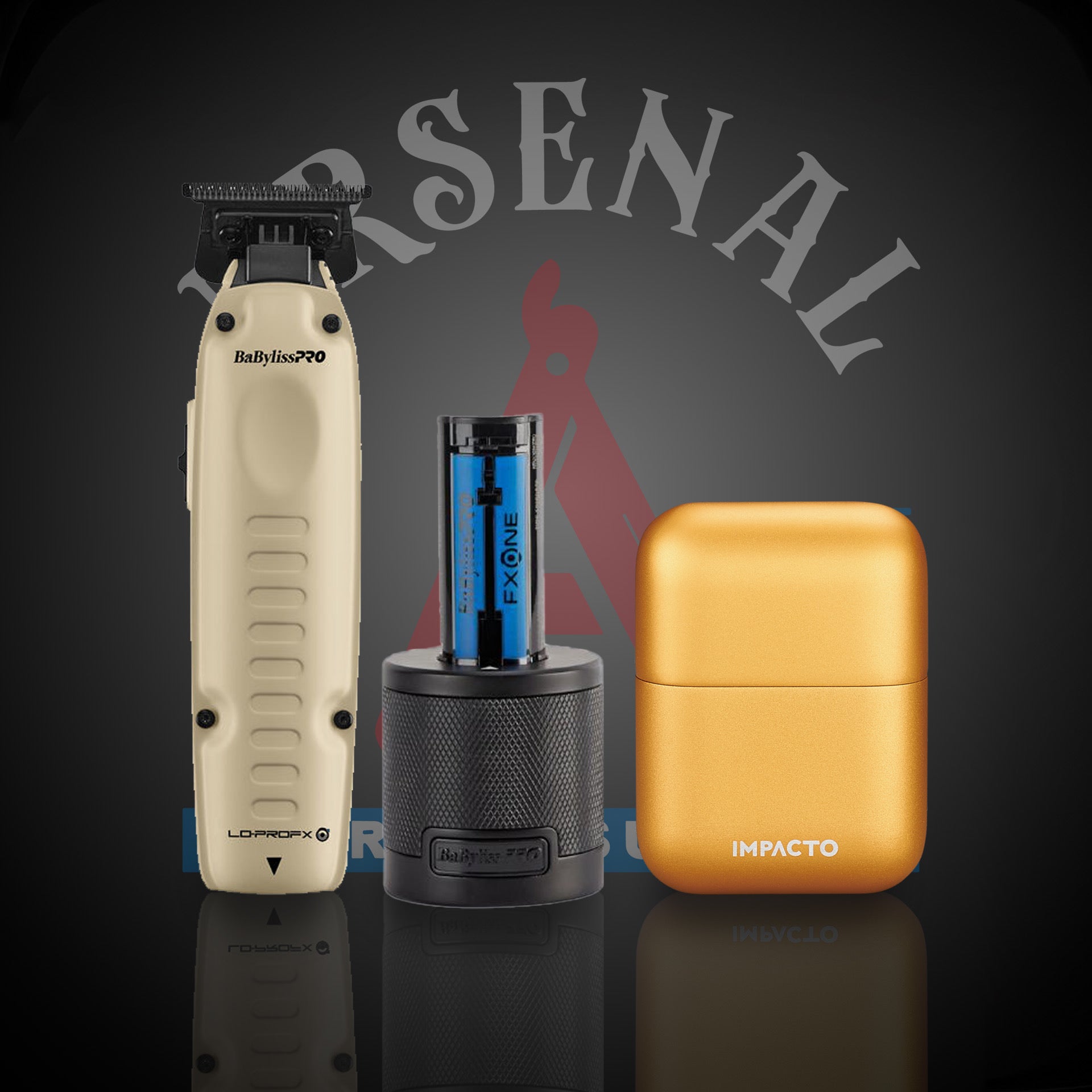 Babyliss FXONE Sand Trimmer + Battery, Stand & Cocco Impacto Gold Shav ...