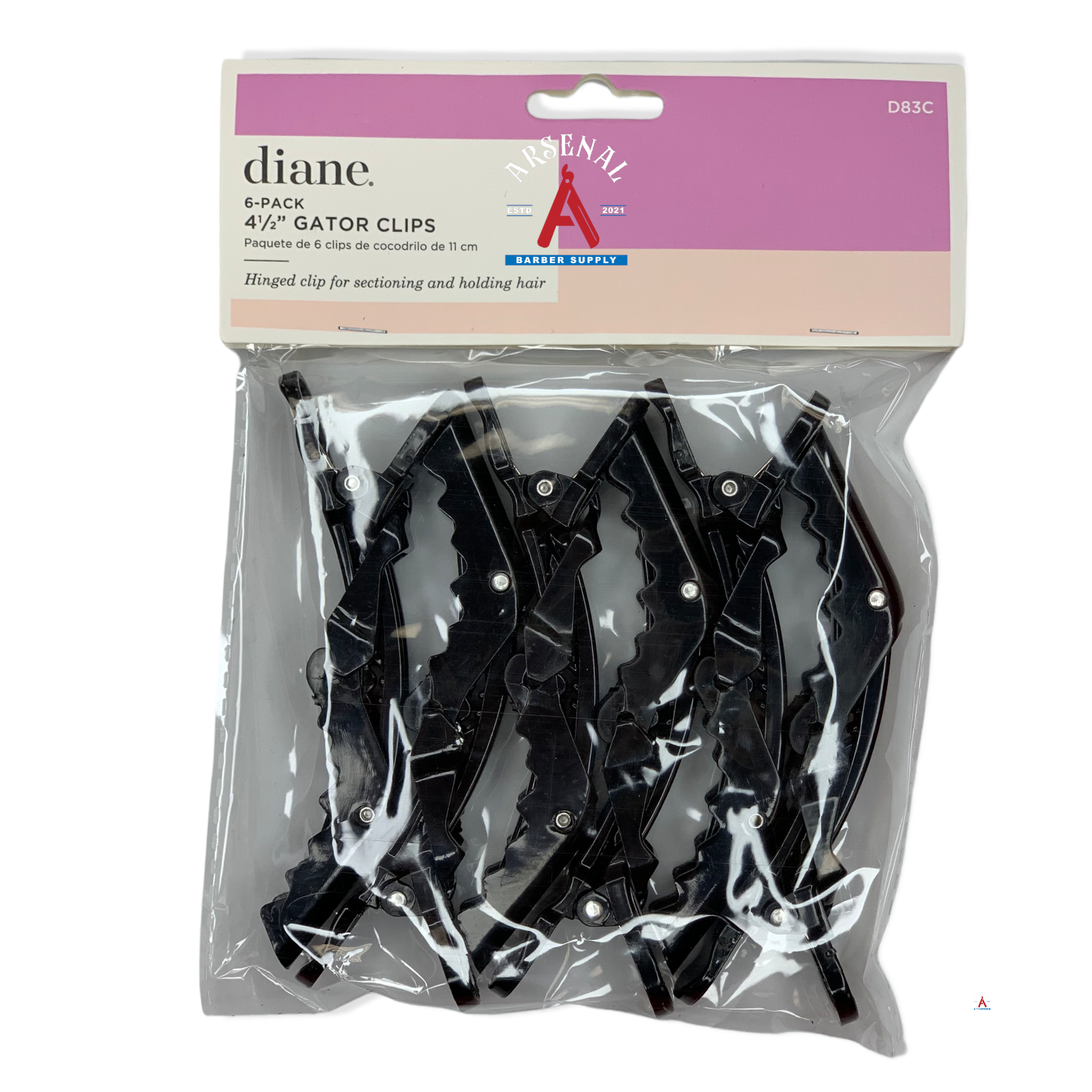 Diane 4.5-inch Gator Clips, 6-Pack – Arsenal Barber Supply